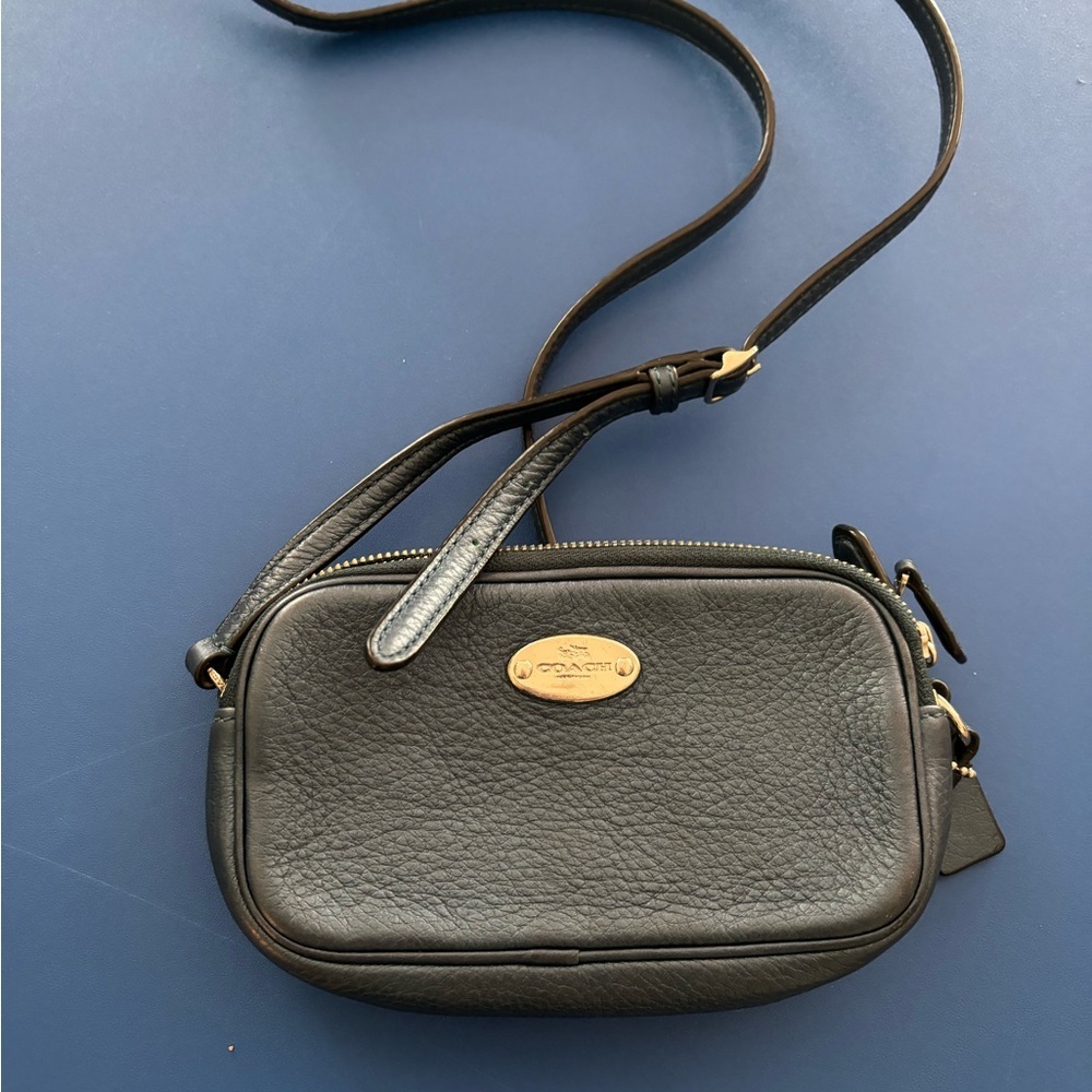 Coach Navy Blue Sadie Mini Crossbody Bag With Gold Ha… - Gem